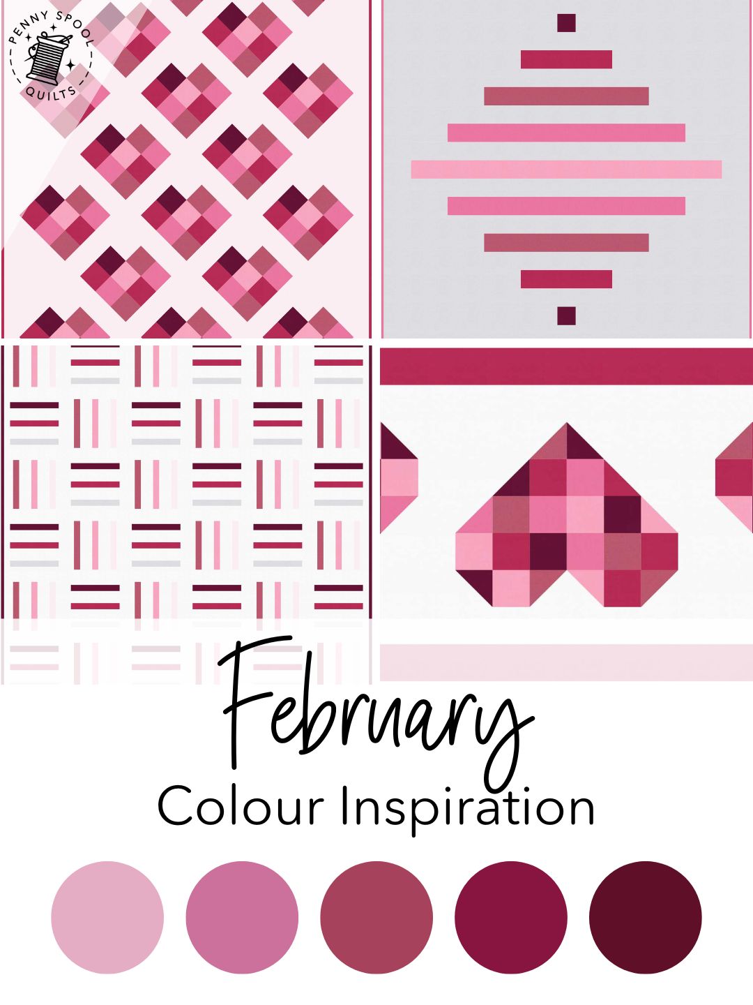 February Colour Inspiration – Penny Spool Quilts