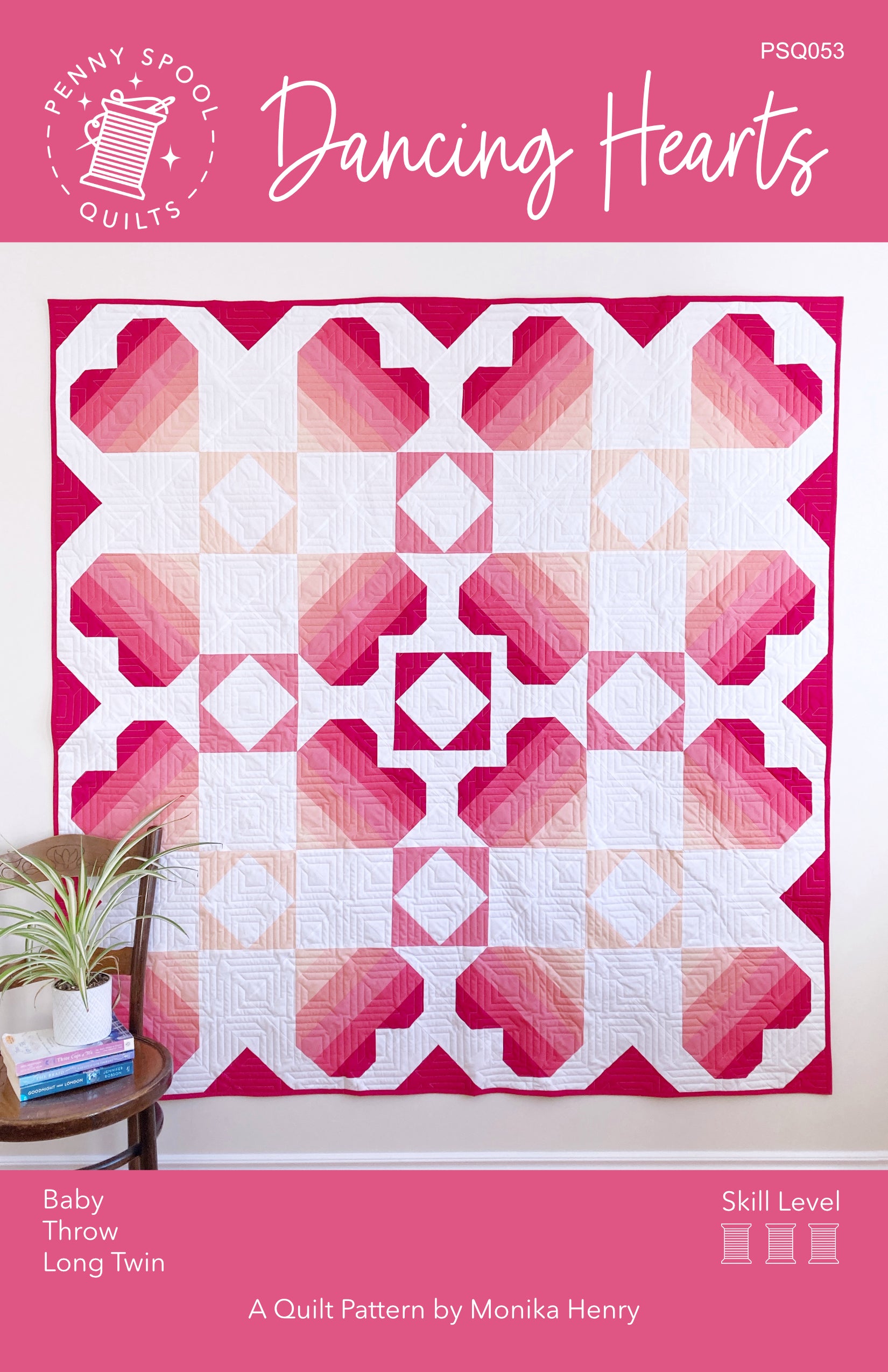 Dancing Hearts Quilt Pattern - PRINTED PATTERN – Penny Spool Quilts