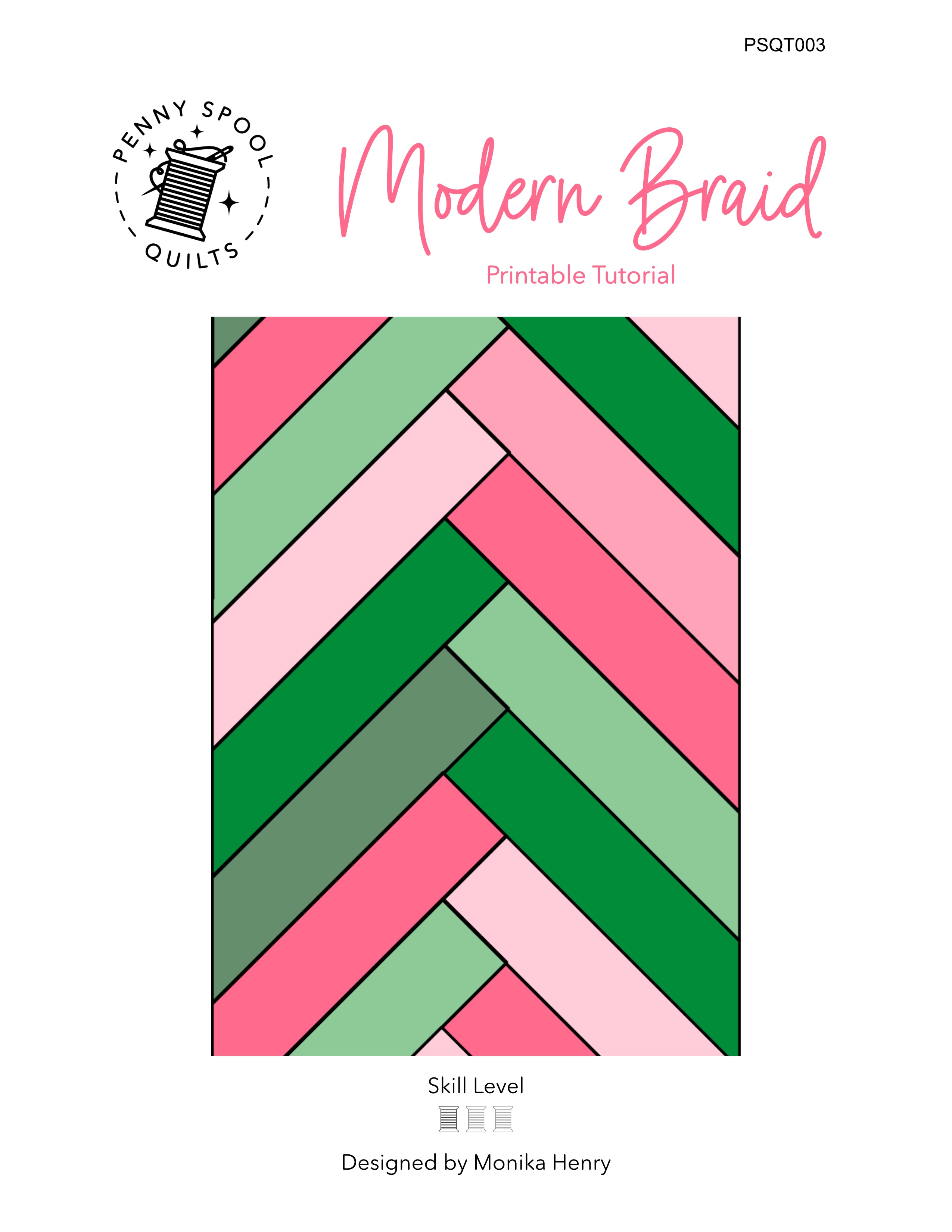 Modern Braid Printable Tutorial - PDF Instant Download – Penny Spool Quilts