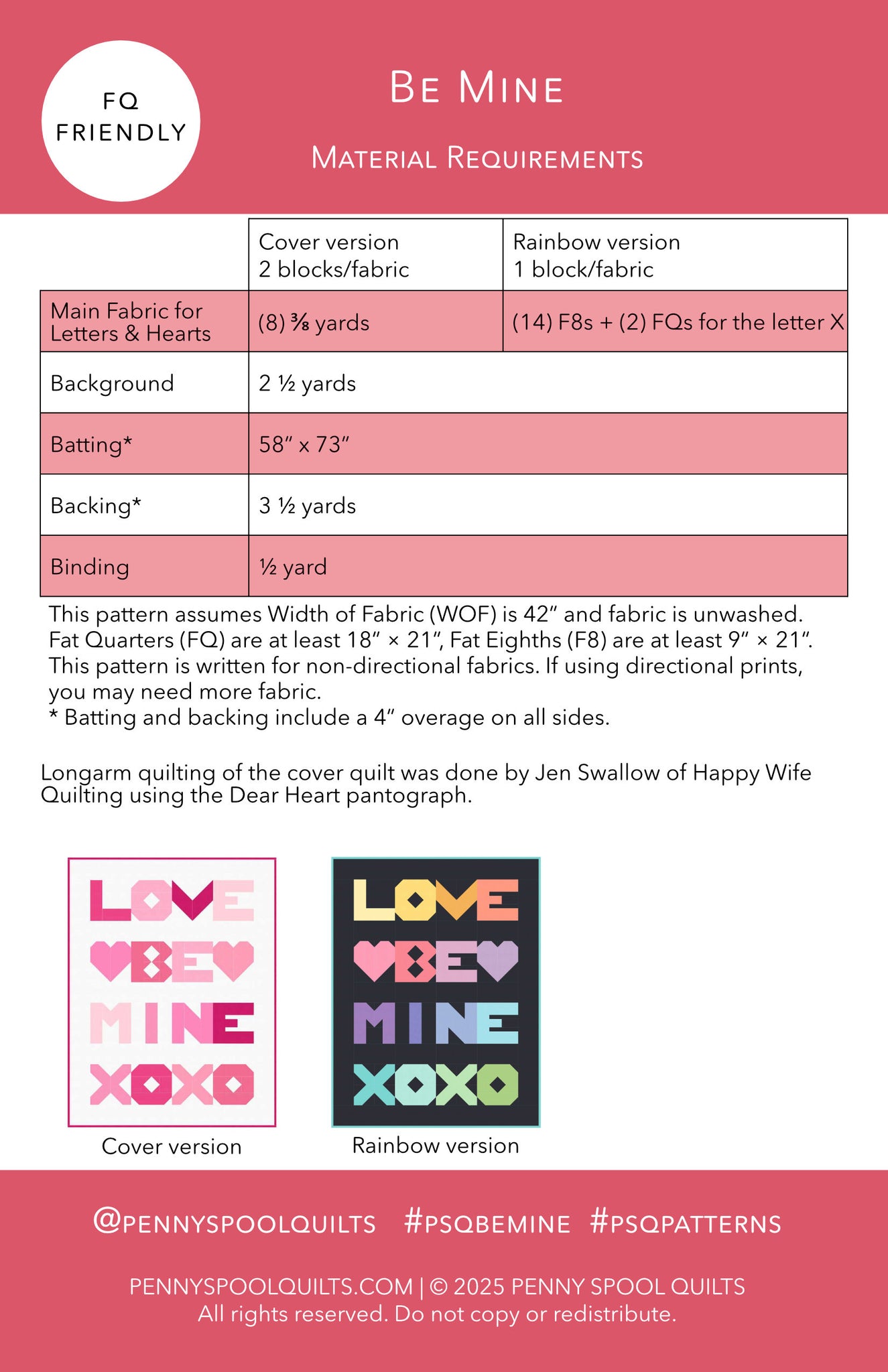 Be Mine Quilt Pattern - PDF Instant Download – Penny Spool Quilts