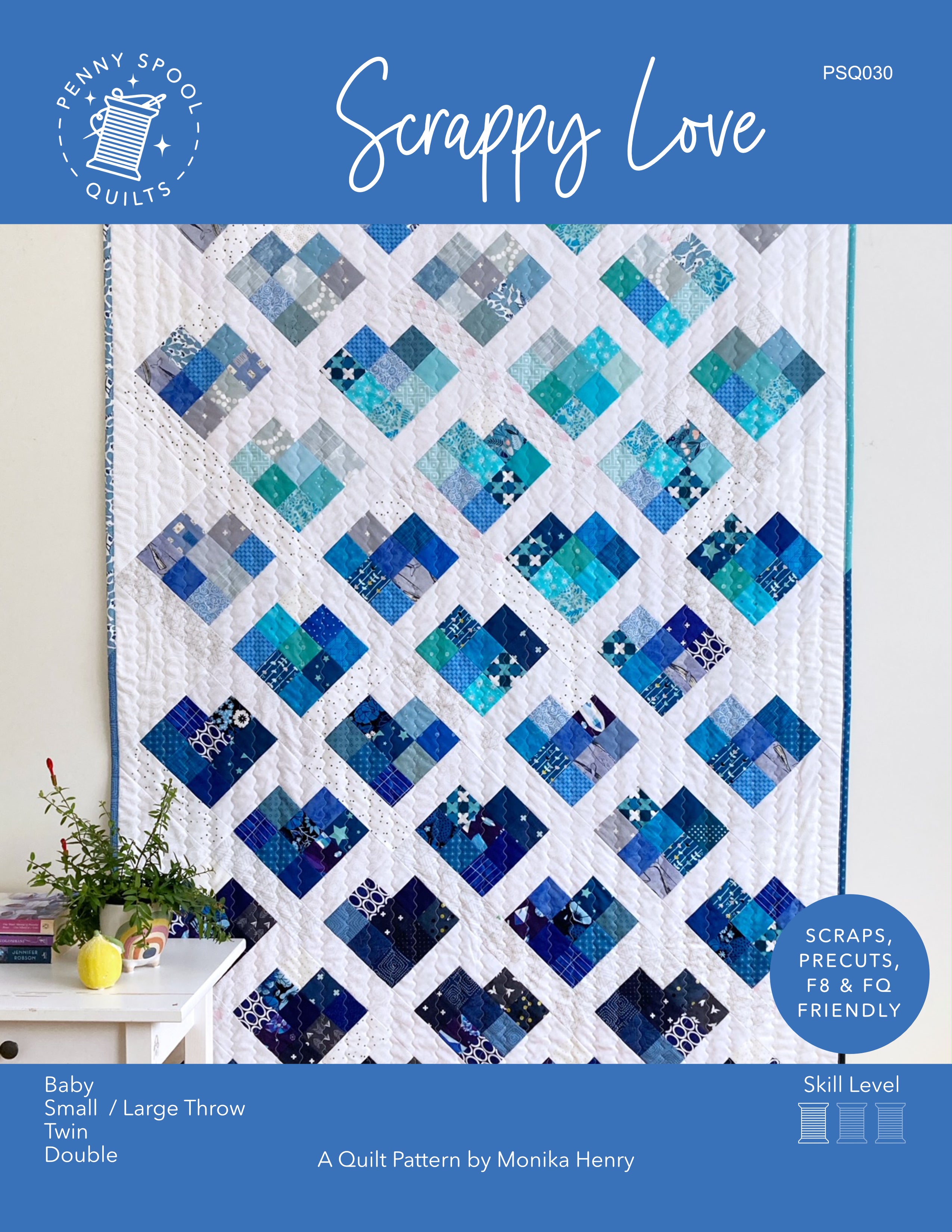Scrappy Love Quilt Pattern - PRINTED PATTERN – Penny Spool Quilts